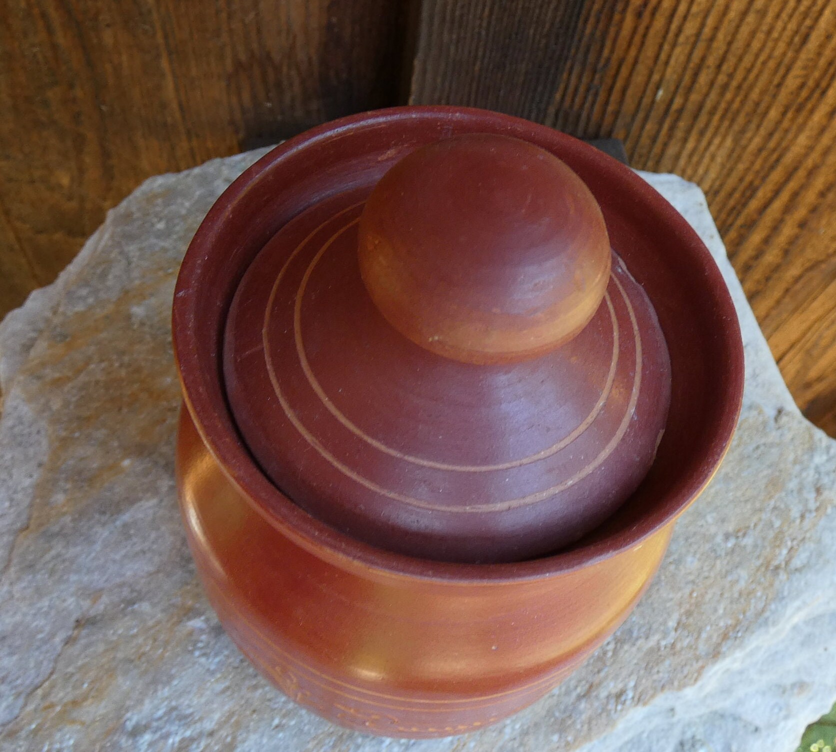 Vintage Small Clay Pottery Jar Container with Birds Ducks and | Etsy