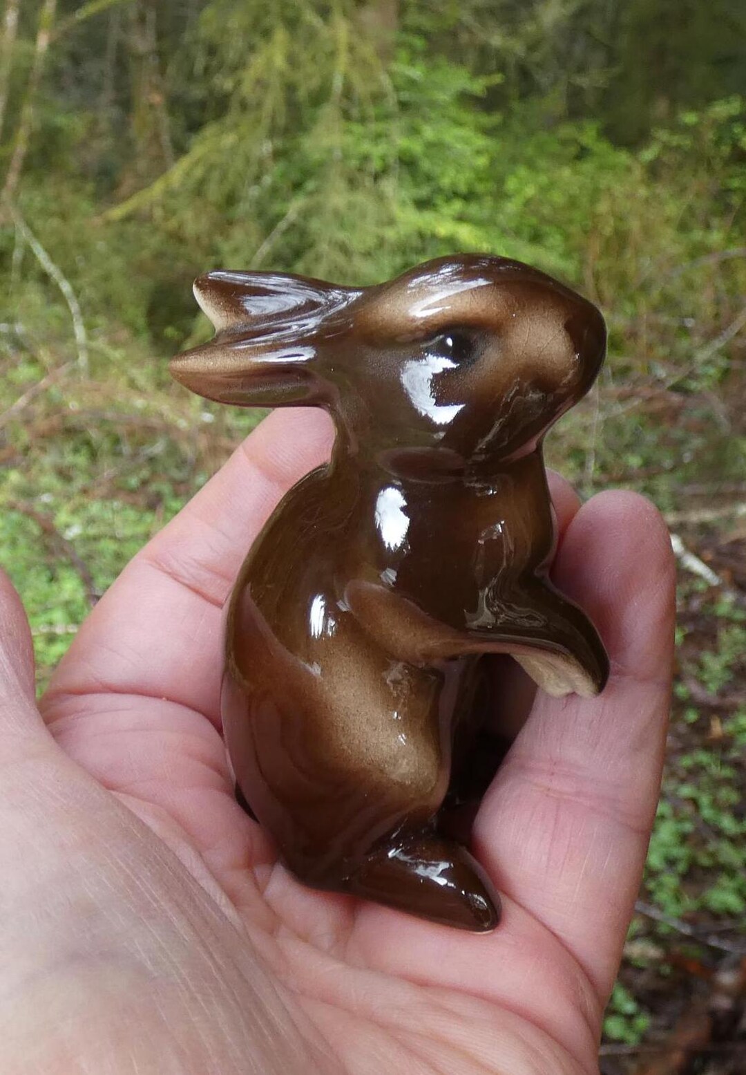 Vintage Goebel Rabbit Chocolate Brown Standing on Hind Legs Bunny ...