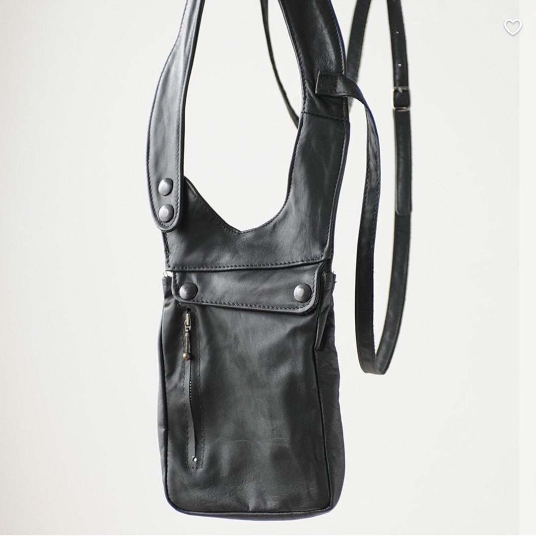 Black Leather Travel Holster, Travel Wallet, Underarm Passport Pouch ...