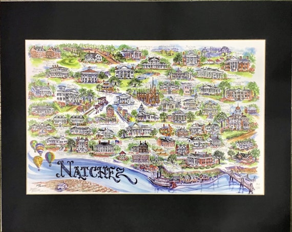 Natchez MS Signed and Numbered Pen and Ink Watercolor Print - Etsy