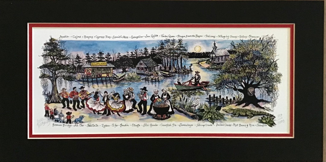 Boudreaux’s Bayou “cajun” Signed and Numbered Pen and Ink Watercolor ...