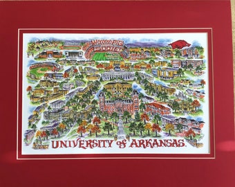 University of Arkansas Print - Etsy