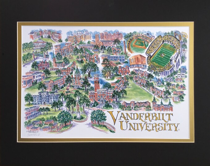 Vanderbilt University LIMITED EDITION Pen and Ink and - Etsy