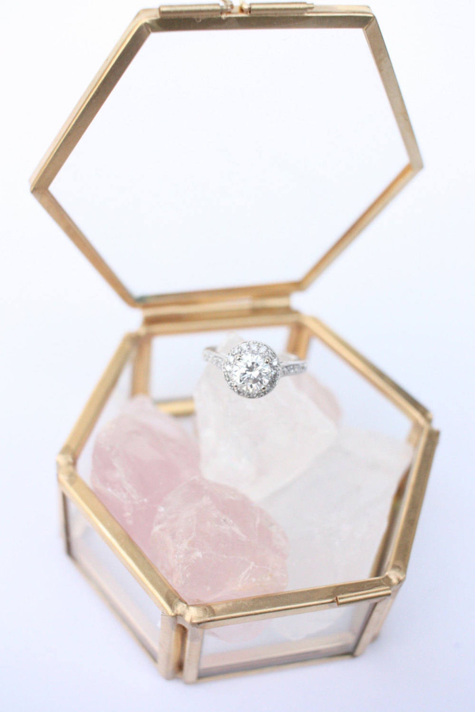 Small Ring Box Glass Box With Initial Custom Jewelry Box - Etsy