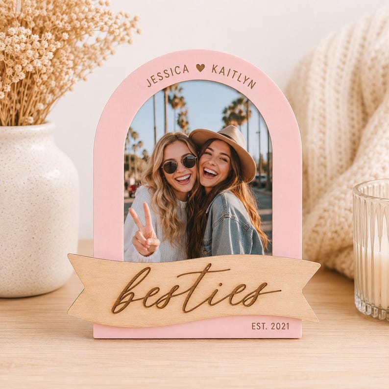 Bestie Photo Frame SVG | Glowforge File | Friendship Photo Frame SVG ...