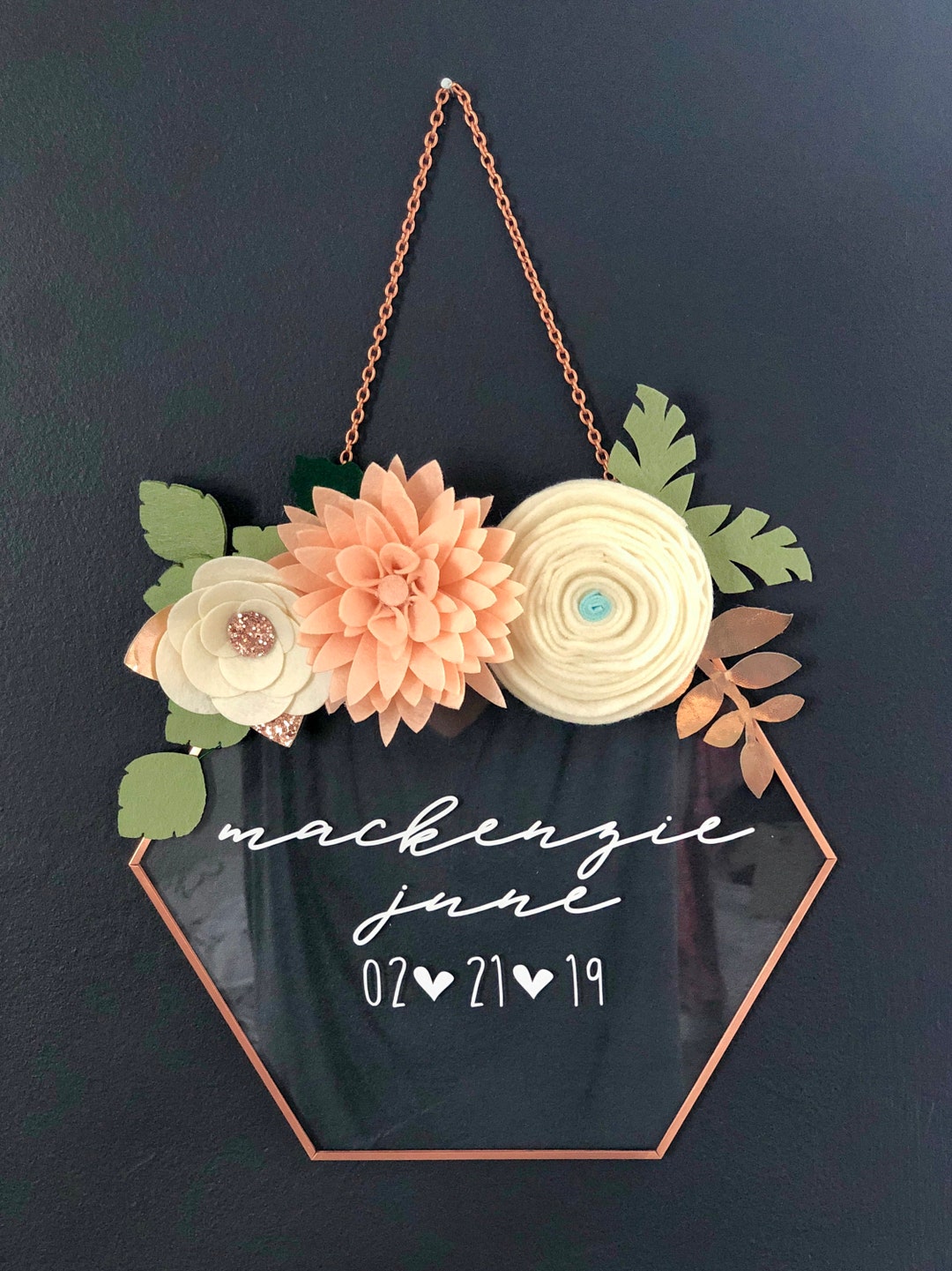 BLANK Glass Hexagon Sign, Blank Glass Sign, Glass Wall Hanging ...