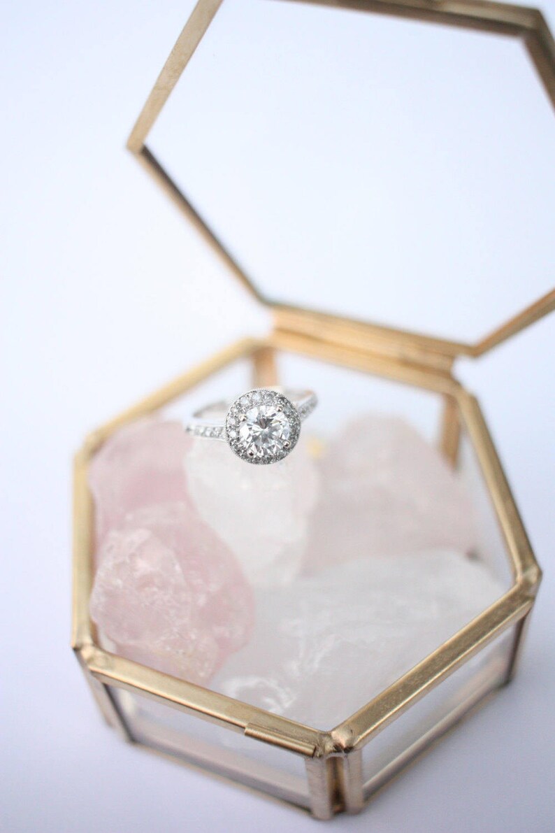 Small Ring Box Glass Box With Initial Custom Jewelry Box - Etsy