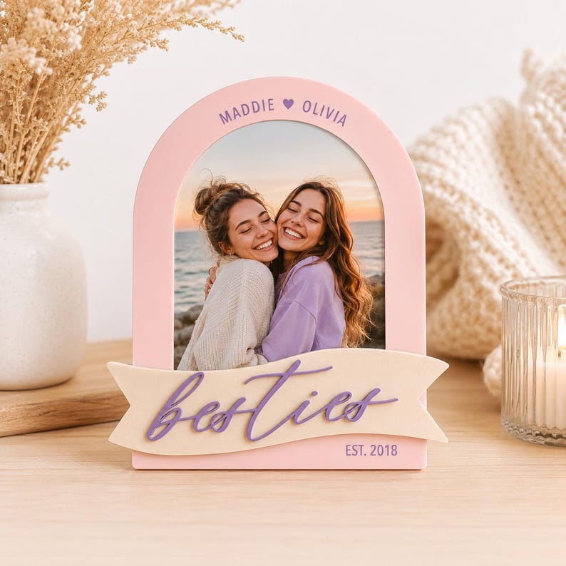 Bestie Photo Frame SVG | Glowforge File | Friendship Photo Frame SVG ...