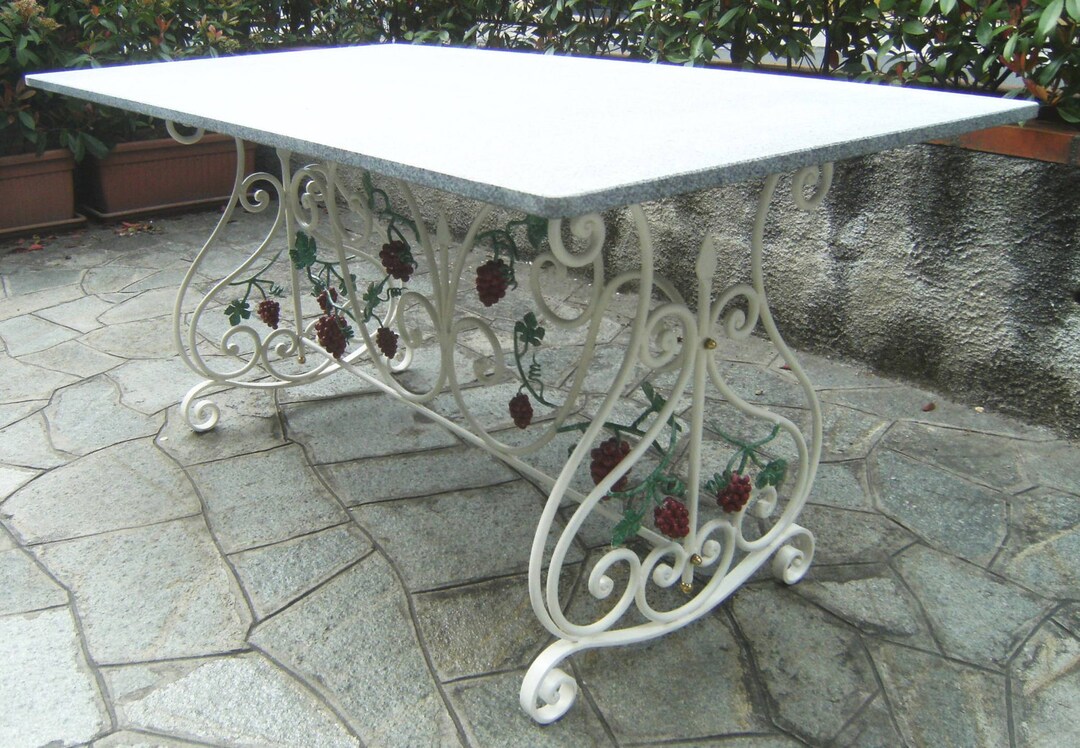 Wrought Iron Table Rectangle Curls and Bunches of Grapes Decoration - Etsy