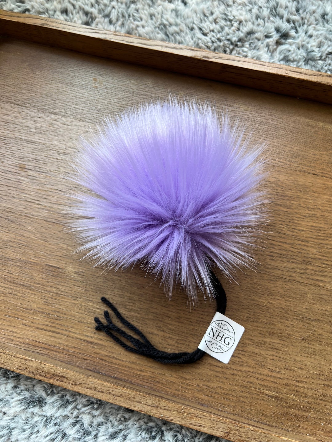 Lavender, Made to Order Faux Fur Pompom, Luxury, Purple Pompom, 4-6 Inch Pompom, Handmade, Light ...
