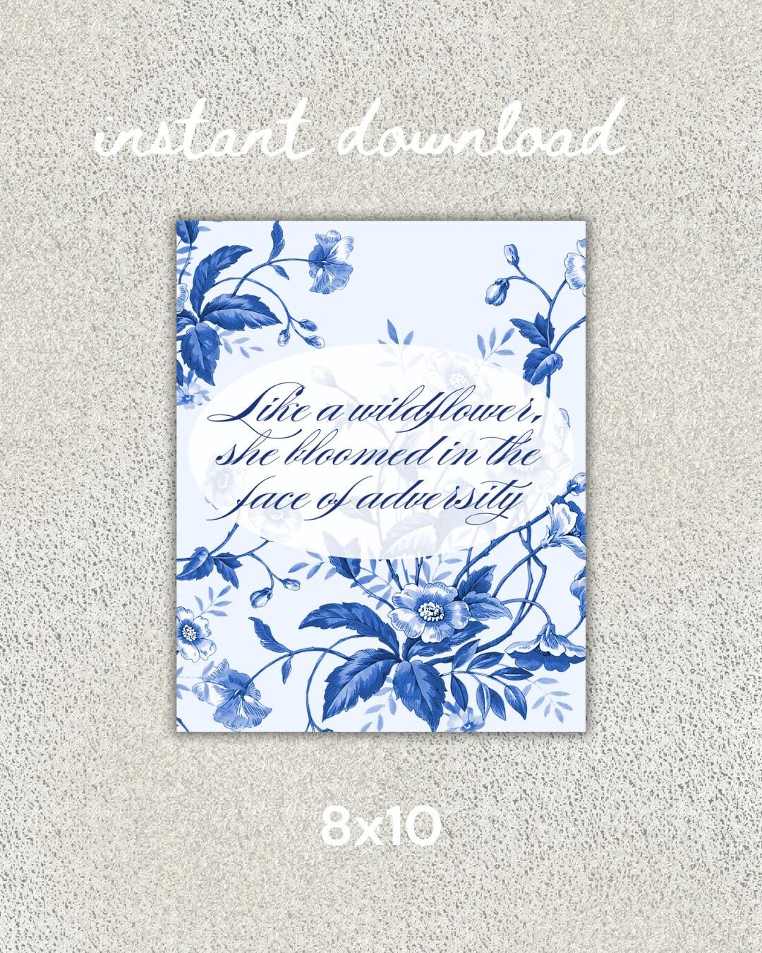 Chic Wildflower Quote Printable | Inspirational Botanical Print ...