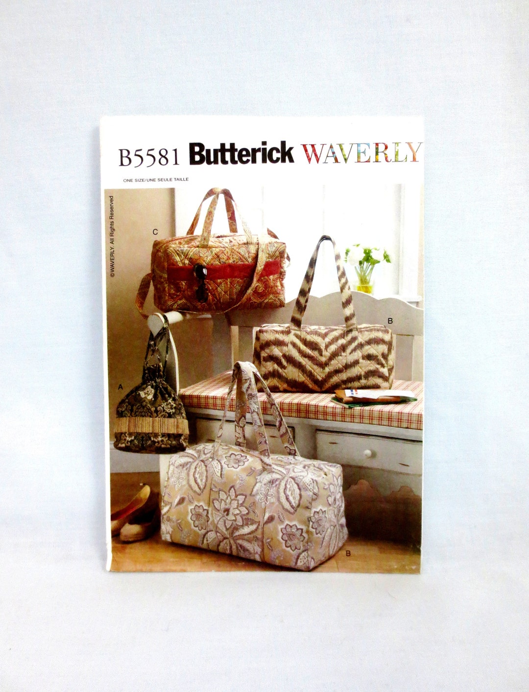 Butterick 5581 Waverly Drawstring and Duffle Bags Quilted & Size ...