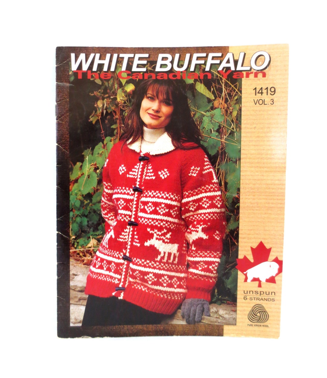 White Buffalo Wool Cowichan Sweater Knitting Pattern #1419-1 - PDF ...