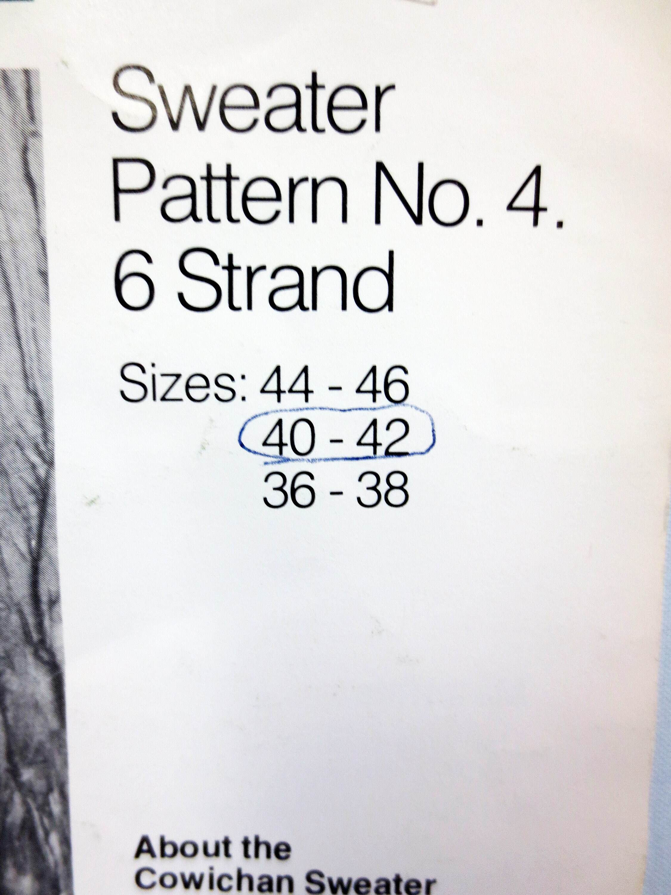 White Buffalo Wool Cowichan Sweater Knitting Pattern #4 - Adult Sizes ...