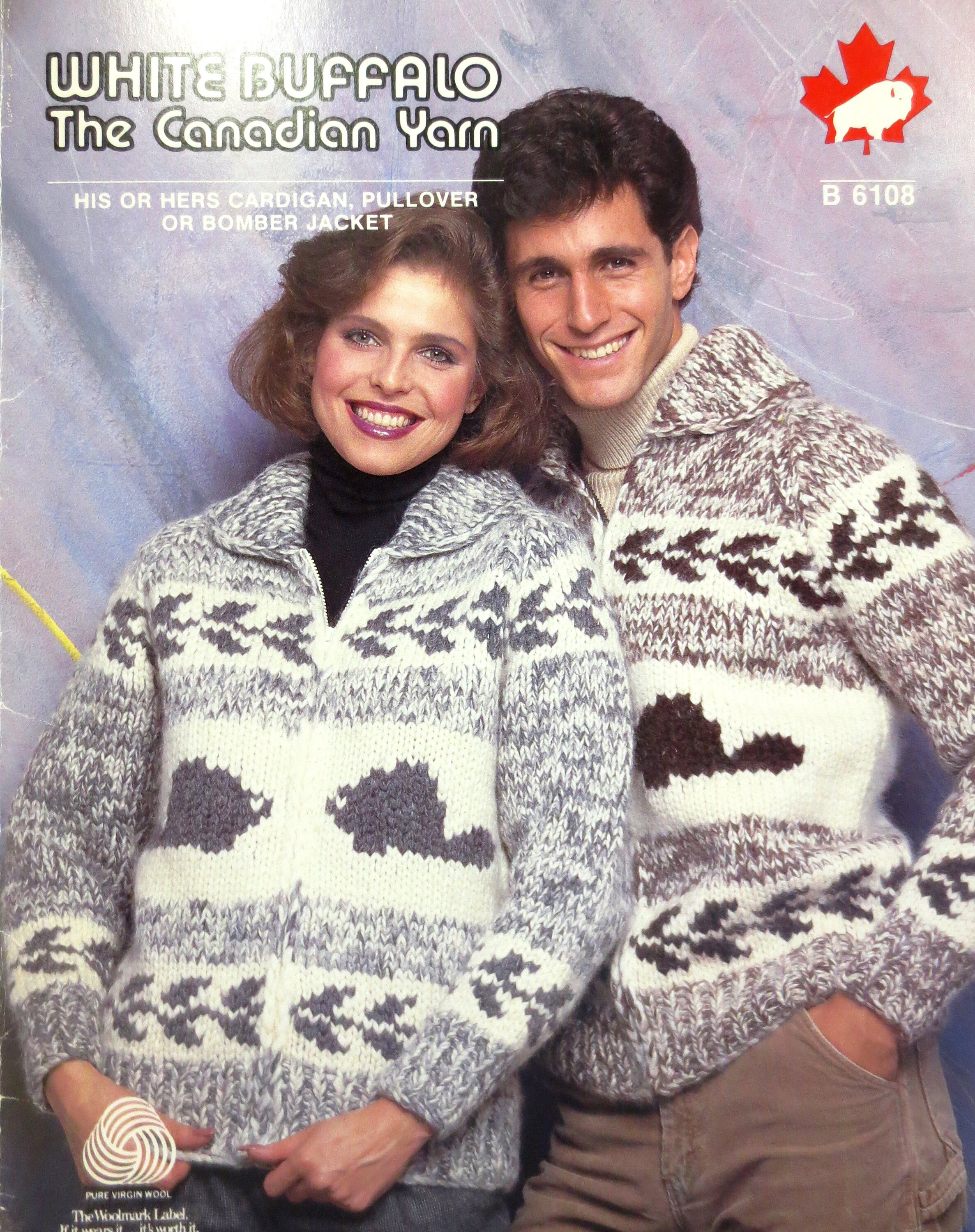 White Buffalo Wool Cowichan Sweater Pattern B6108 Sizes 32-44 PDF ...