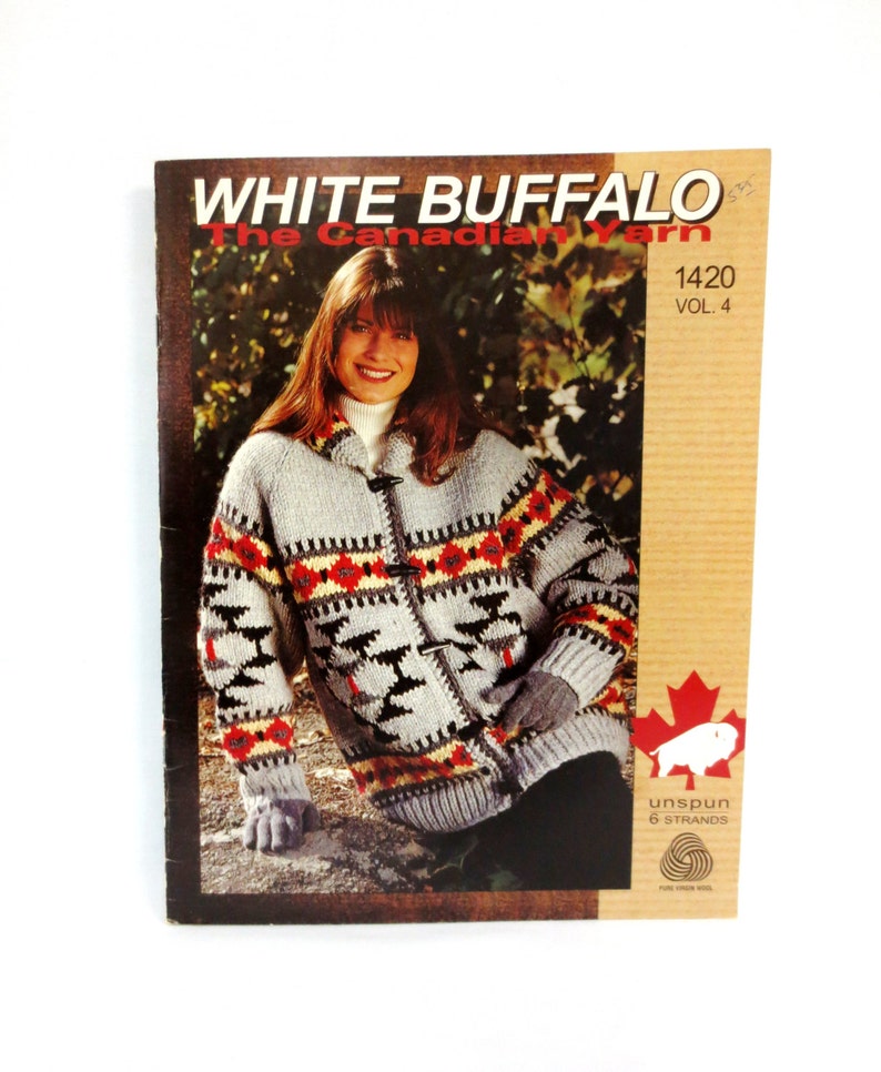 White Buffalo Wool Cowichan Sweater Knitting Pattern 1420-1 PDF ...