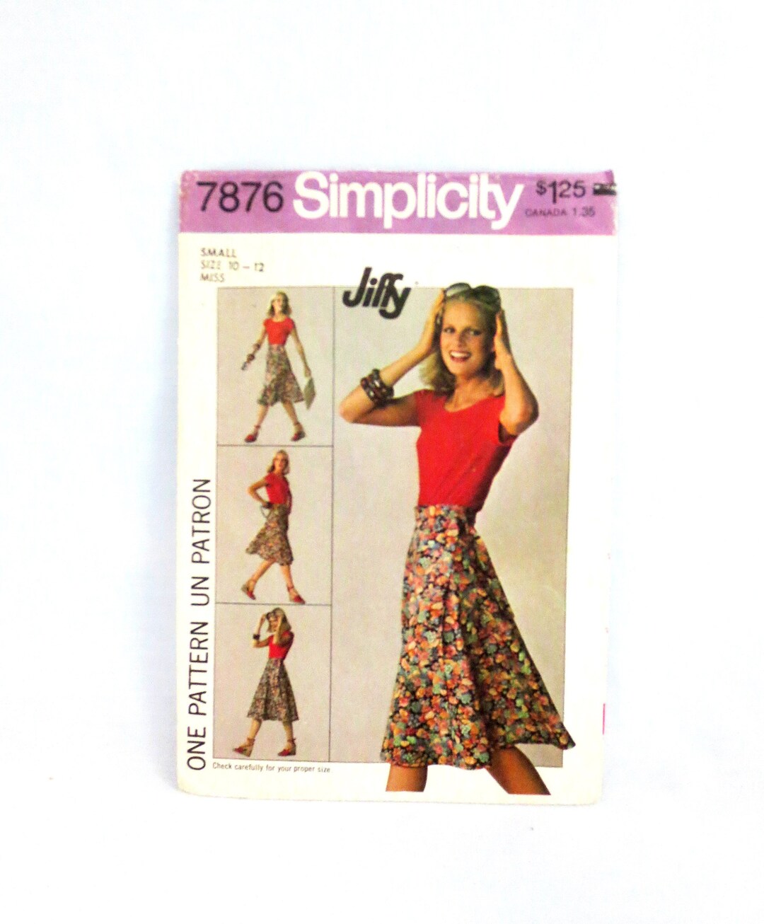 Simplicity 7876 Misses Flared Wrap Skirt No Side Seams Size 10-12 Waist ...