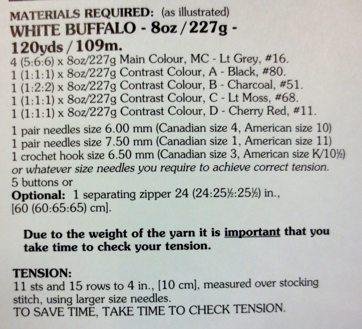 White Buffalo Wool Cowichan Sweater Knitting Pattern 1420-1 PDF ...