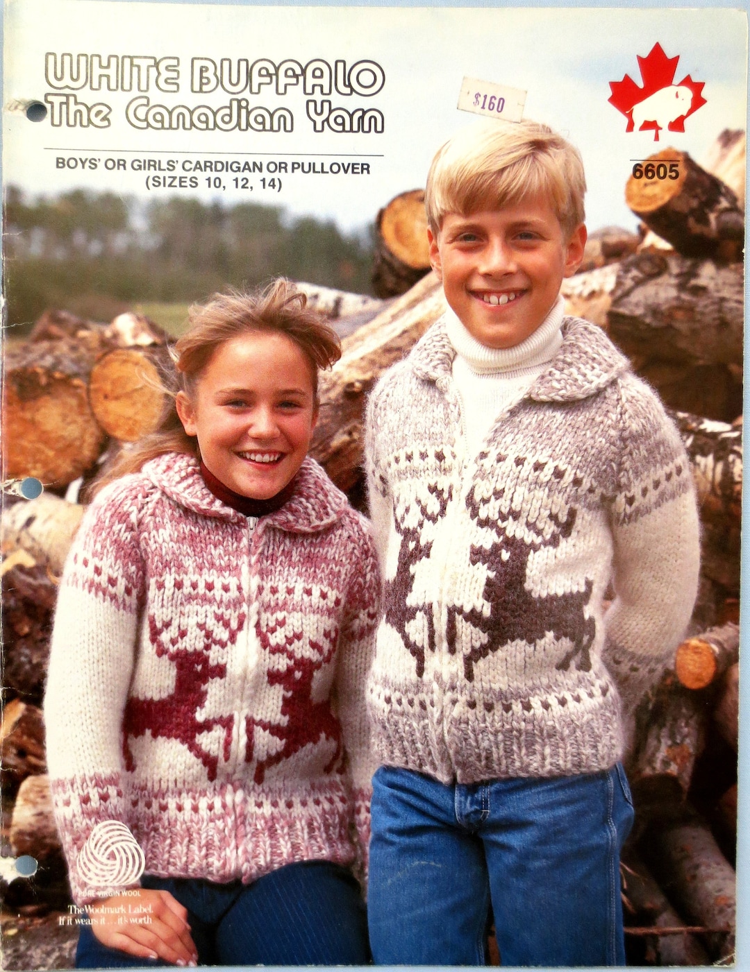 White Buffalo Wool Cowichan Child's Sweater Knitting Pattern 6605 Deer ...