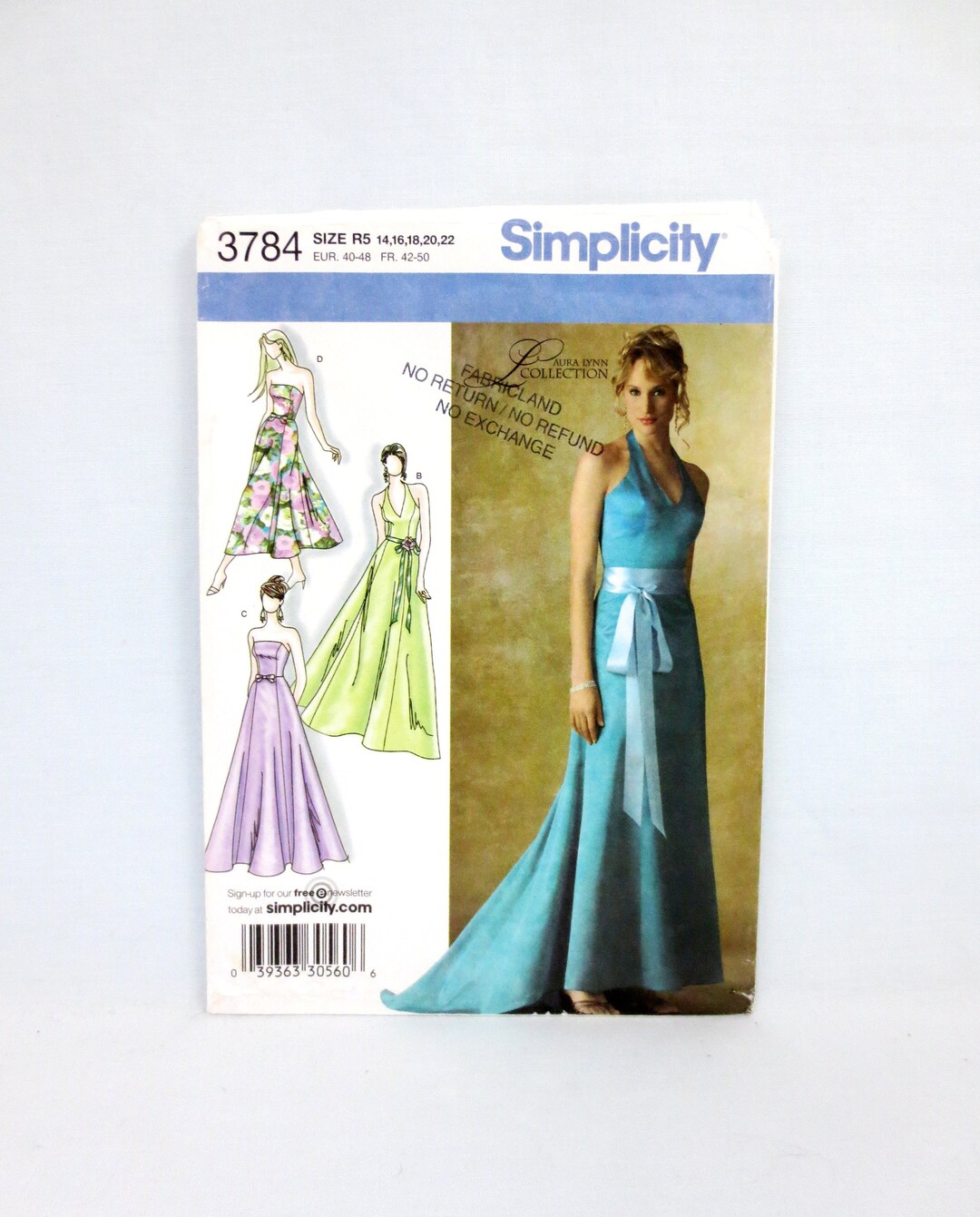 Simplicity 3784 Misses/miss Petite Lined Strapless or Halter Dress ...