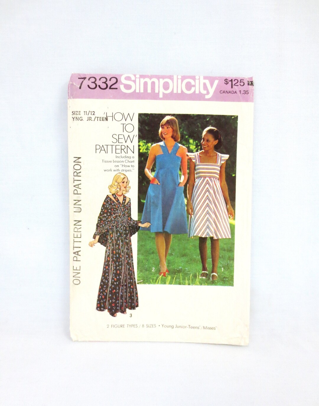 Simplicity 7332 Young Junior Teen Sundress Two Lengths & Shawl Size 11/ ...