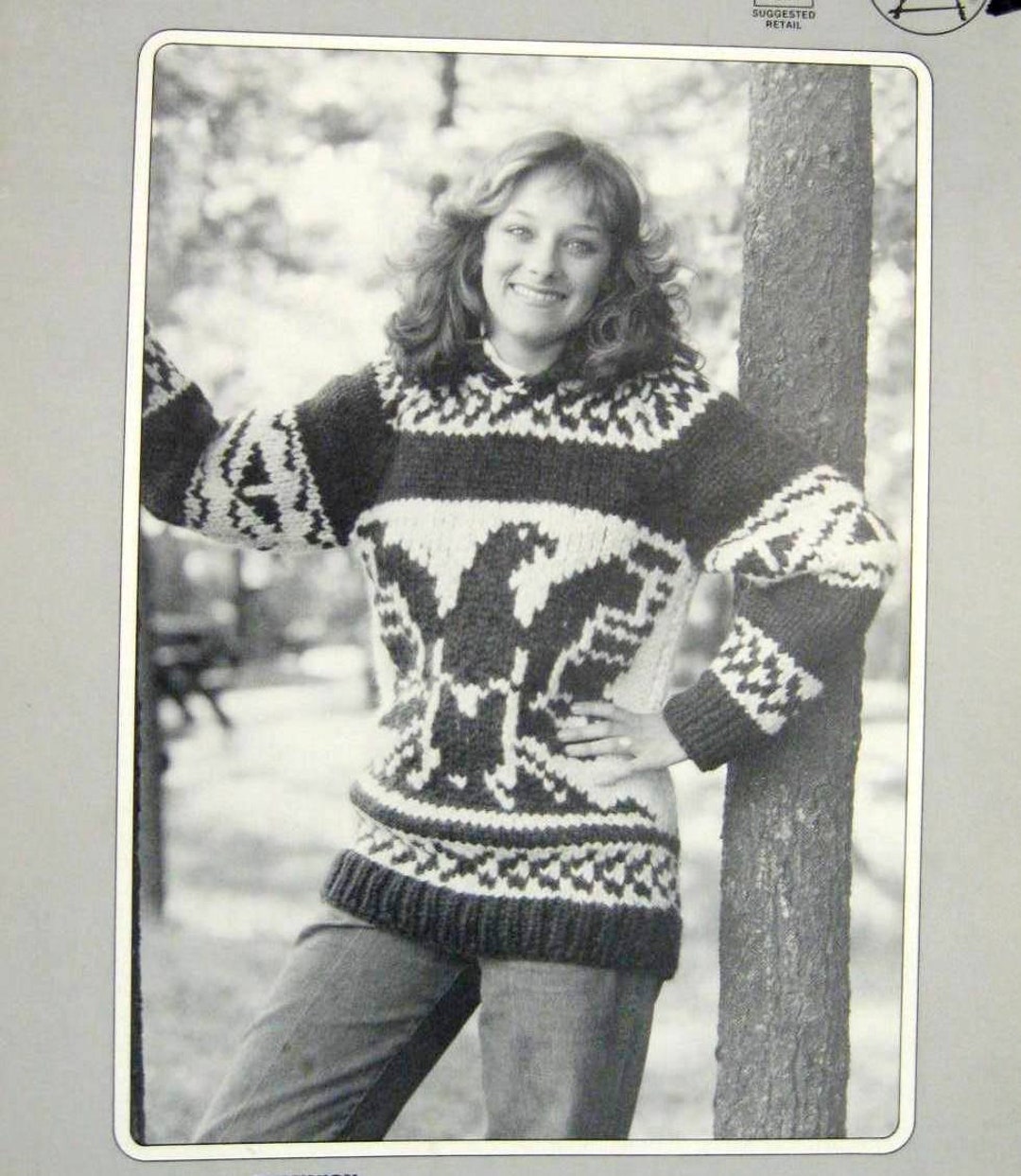 Cowichan Style Sweater Thunderbird Design White Buffalo Wool Pullover ...