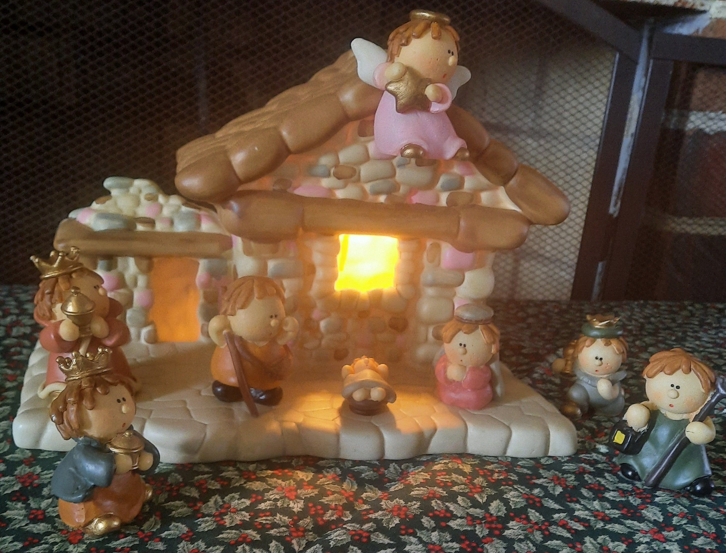 Vintage 8 Piece Lighted Nativity Set - Etsy