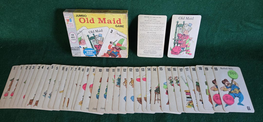 Vintage 1968 Milton Bradley Jumbo Old Maid Card Game - Etsy