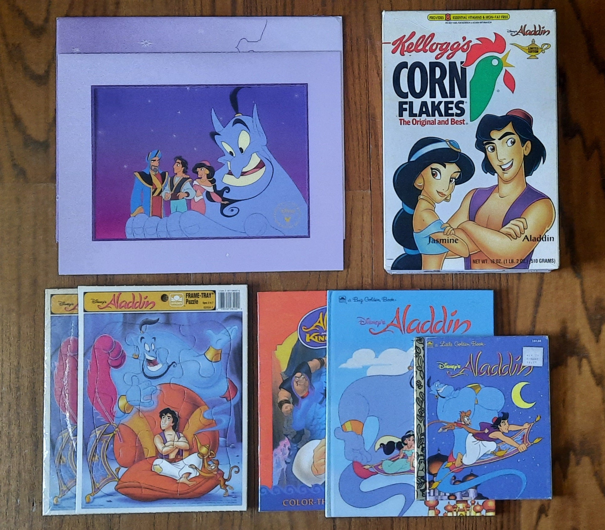 Vintage Walt Disney Aladdin Collections Set-lithograph, Kellogg's Corn ...