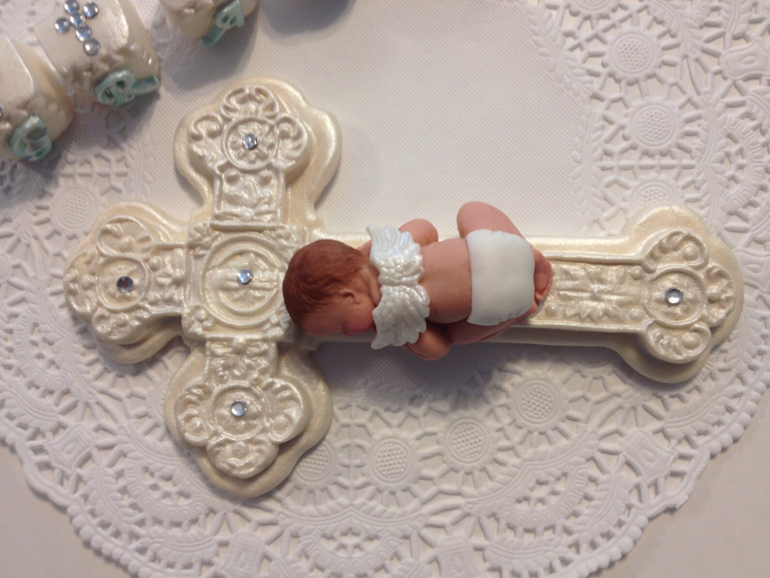 This Baby Angel is Sleeping on a Cross, Can Put a Diaper or Halo No ...