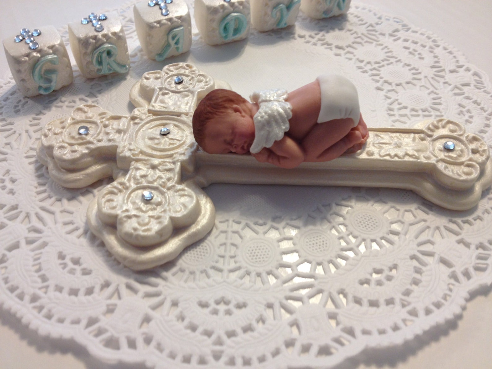 This Baby Angel is Sleeping on a Cross, Can Put a Diaper or Halo No ...