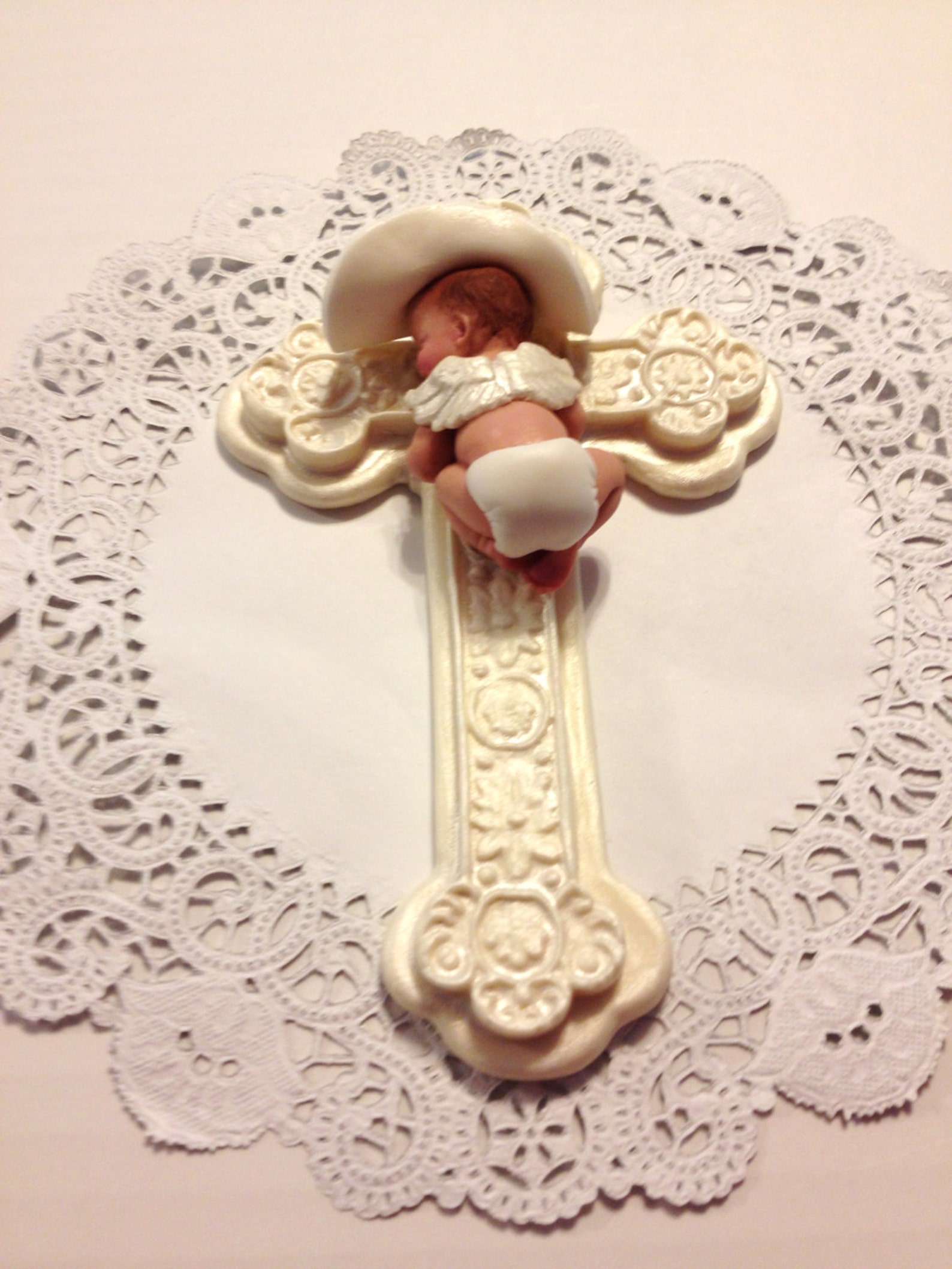 Larger Cross With Cowboy Angel Baby Boy or Girl. Can Change - Etsy