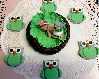 This is the Cutest Owl Baby Cake Topper. Baby Shower | Etsy
