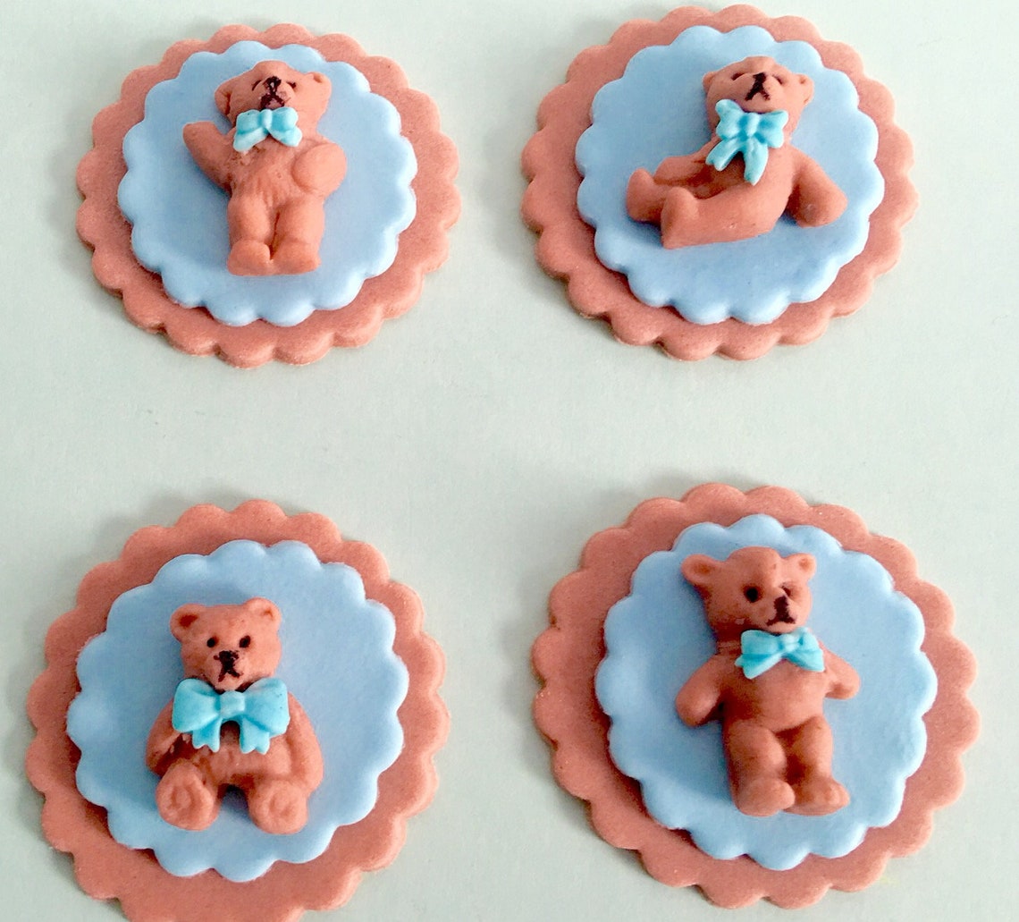 Qty 12 Teddy Bear Circles for Cupcake Toppers. Can Change | Etsy
