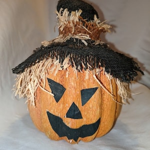 Vintage Jack O Lantern Pumpkin With Witch's Hat - Crepe Paper and ...