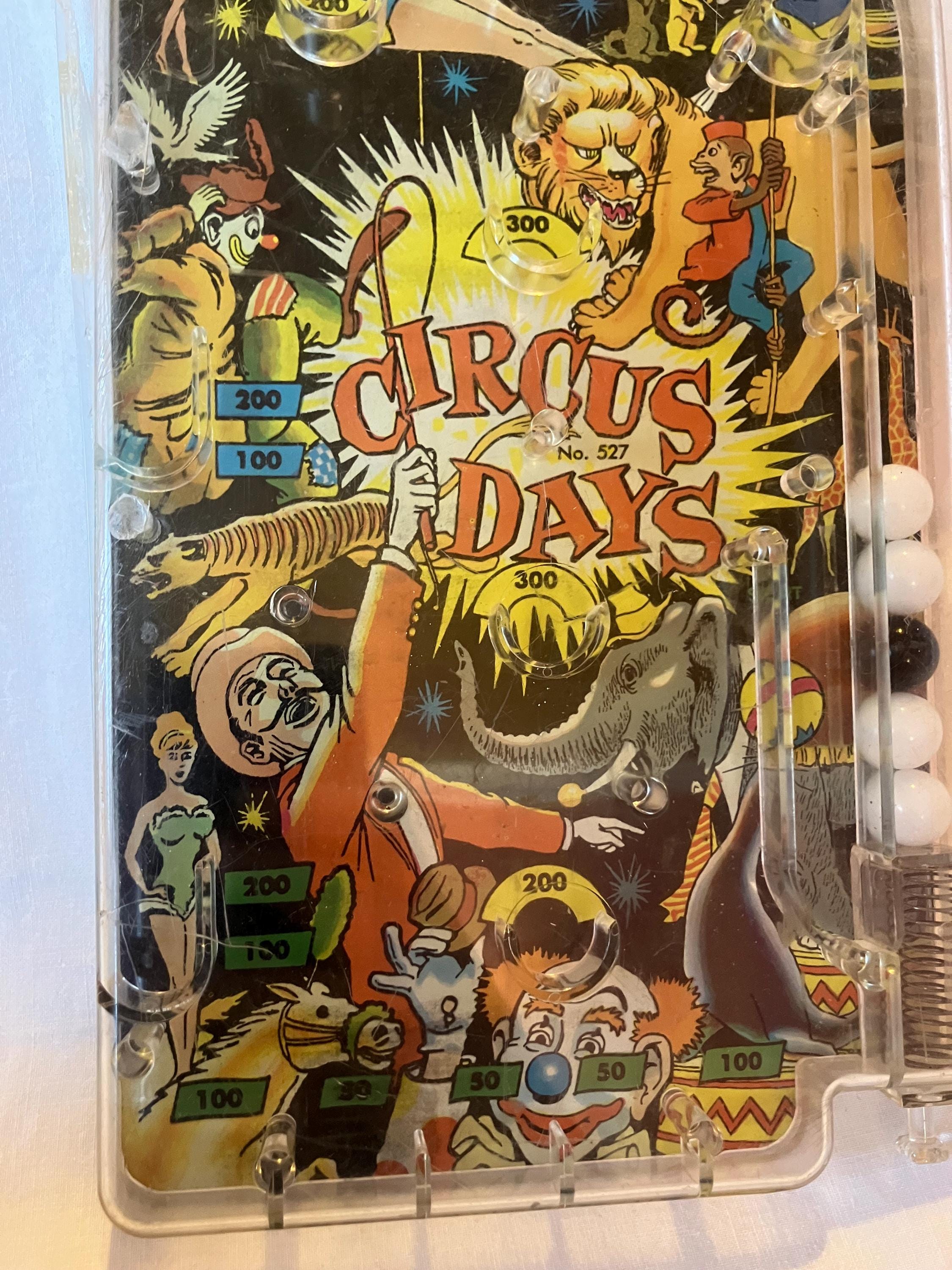 Vintage Circus Days Pinball Machine Toy, 1963 Steven Mfg No. 527 Plinko ...