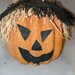 Vintage Jack O Lantern Pumpkin With Witch's Hat Crepe Paper and Burlap ...