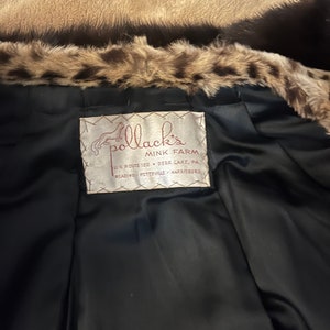 Vintage Mink Fur Coat - Faux Leopard Print, Mink Collar and Cuffs ...