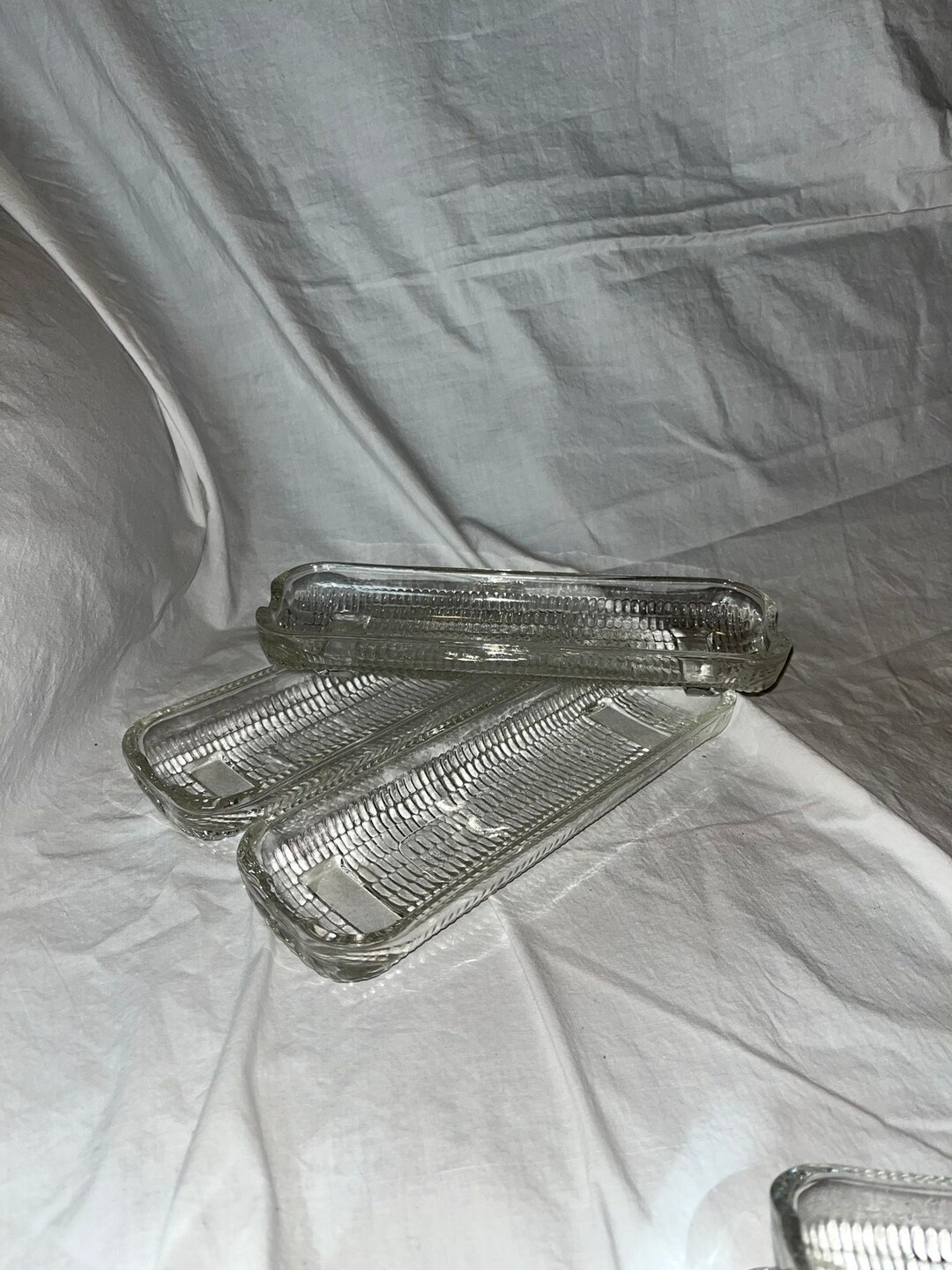 Vintage Glass Corn Cob Holders - Set of 6 With Corn Texture Pressed ...