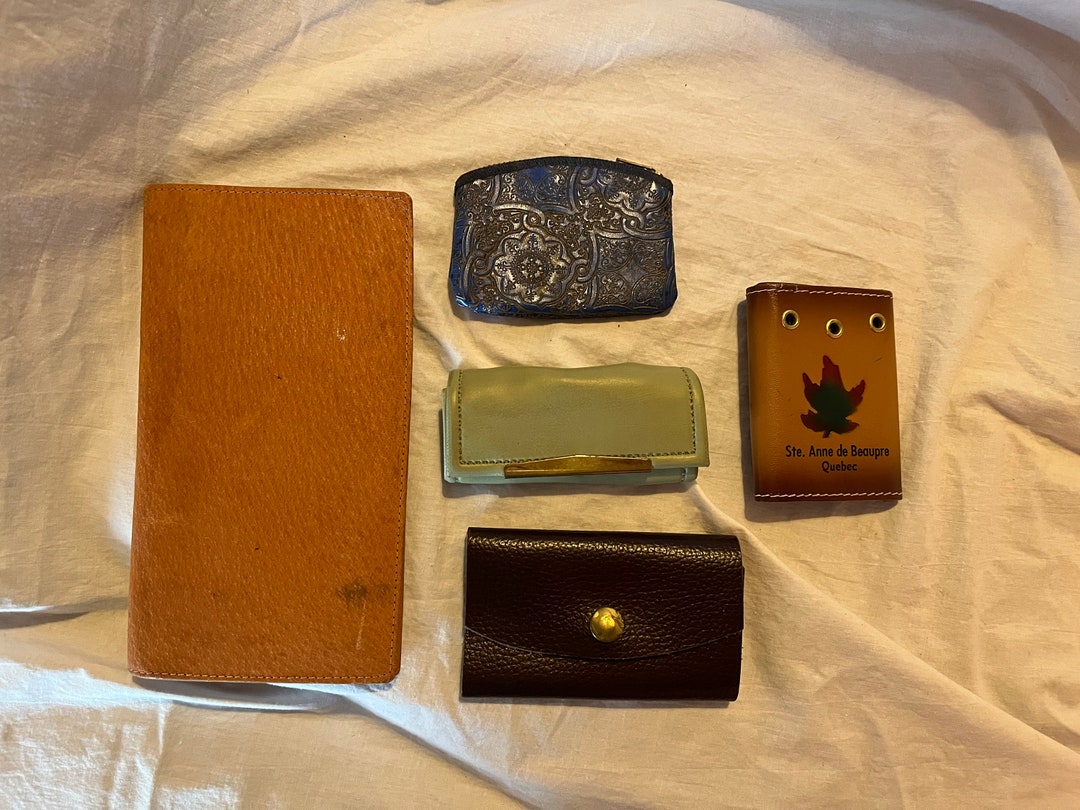 Vintage Leather Wallets and Key Holders - Set of 5 - Etsy