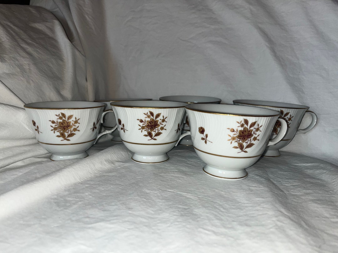 Vintage Fine Seyei China Teacup, Set of 6, Japan, Royal Garden, White ...