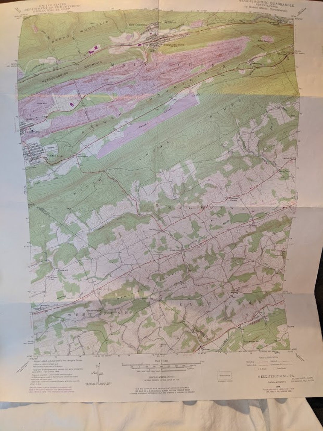 Vintage Land Survey Maps - 1970s - Northeast Pennsylvania Nesquehoning ...