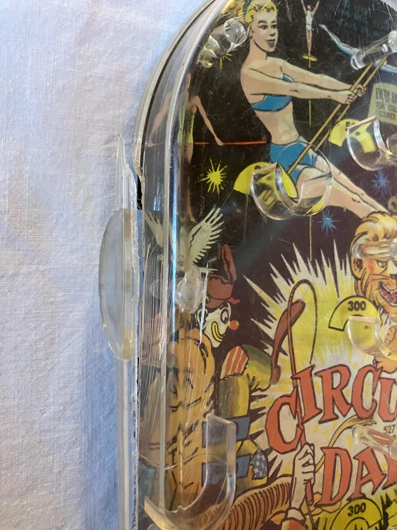 Vintage Circus Days Pinball Machine Toy, 1963 Steven Mfg No. 527 Plinko ...