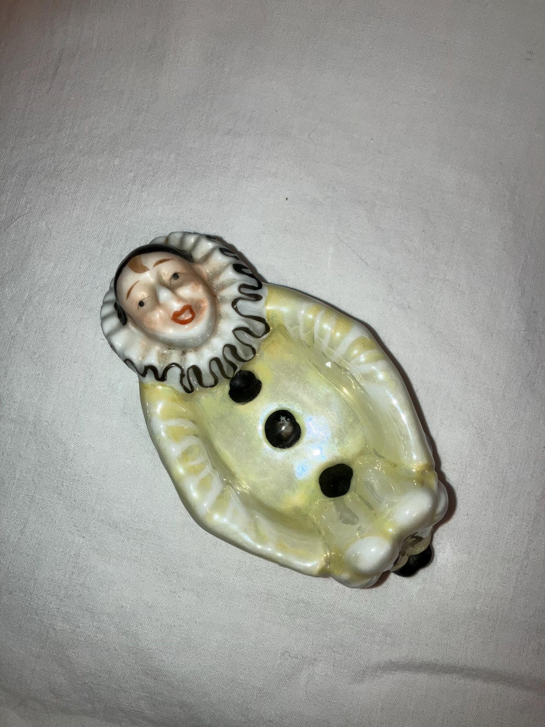 Vintage 1950s Pierrot Clown Trinket Dish or Ashtray, Yellow Lusterware Ceramic Made in Japan - Etsy