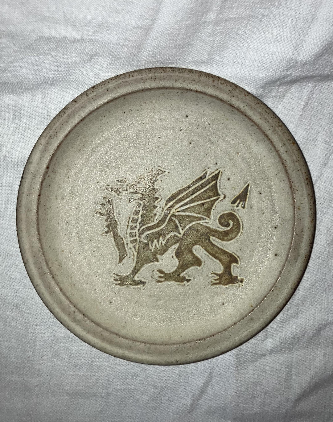 Vintage Welsh Dragon Pottery Plate Coaster, Tregaron Cymru, Made in ...