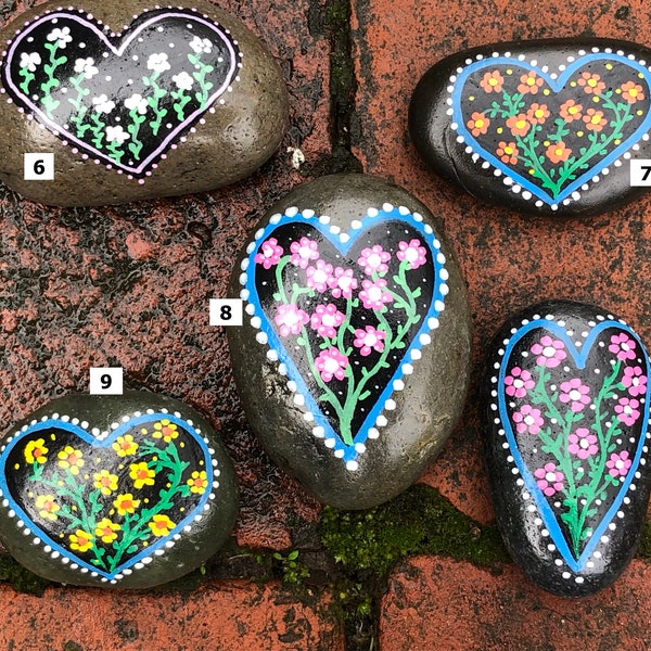 Heart Painted Rocks - Etsy
