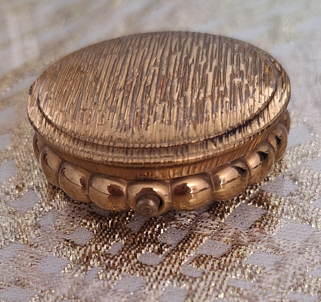 Pillbox KIGU Gold Tone Vintage Pillbox Made in England - Etsy