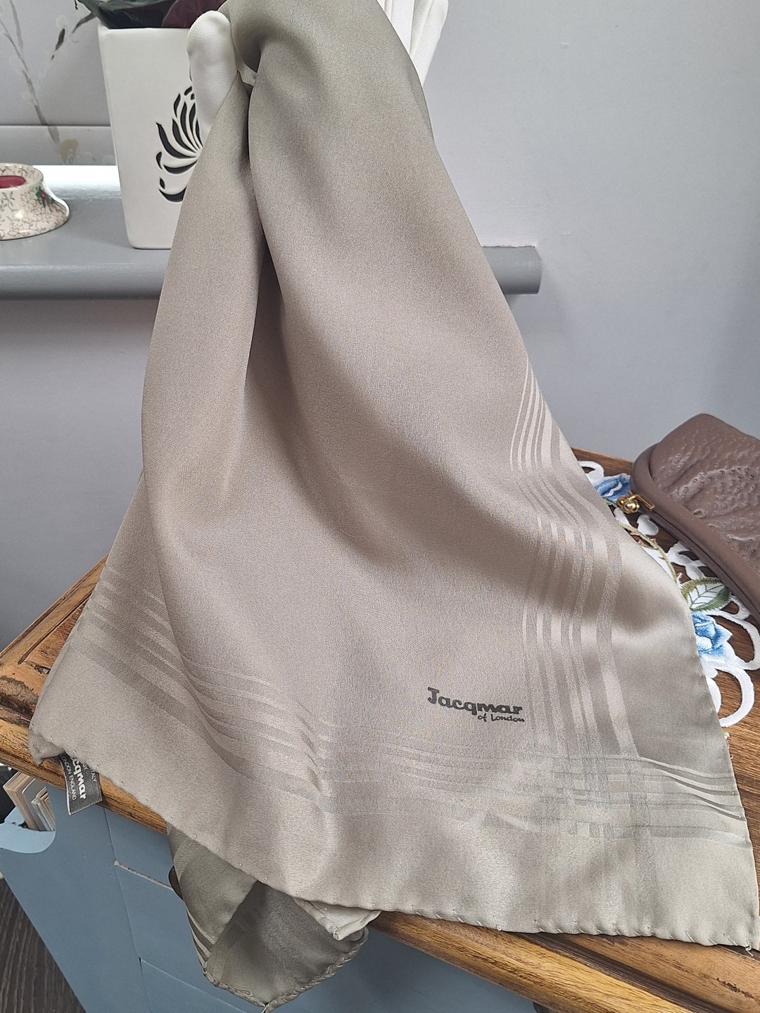 Headscarf Vintage Light Olive Green From JACQMAR Made in Italy Gift for ...