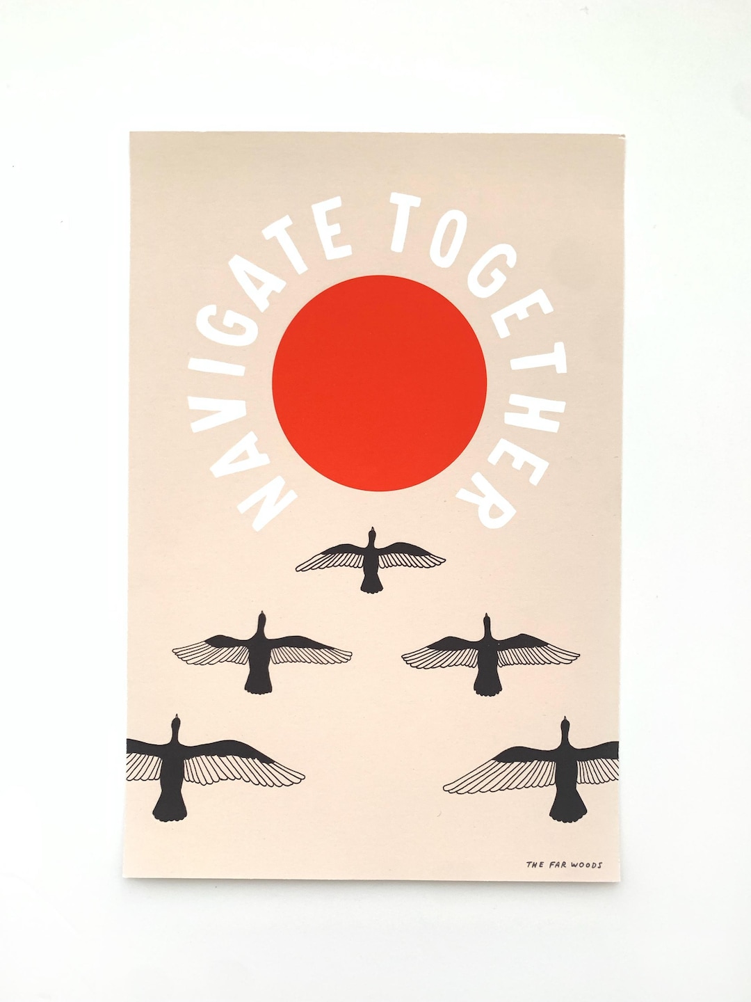 Navigate Together Poster Print - Small Wall Art, Bird Art Print, Bird ...
