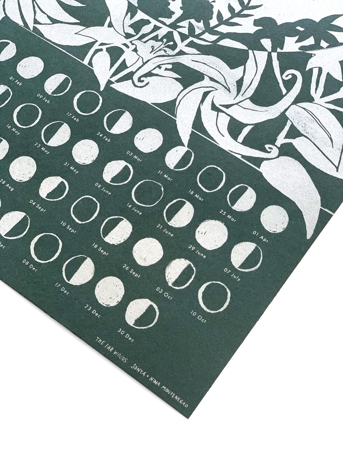 2026 Lunar Calendar Poster, Silver Moon Art Screenprint, Northern ...